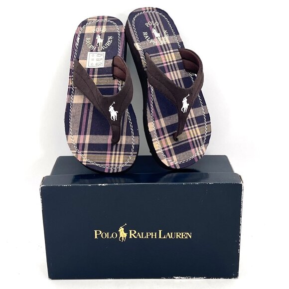 Polo Ralph Lauren | Shoes | Polo Ralph Lauren Kids Plaid Flip Flops ...